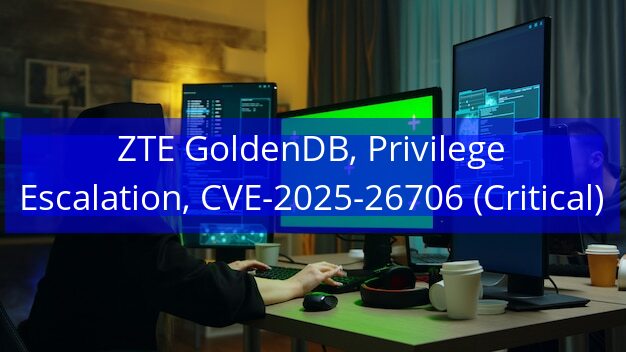 ZTE GoldenDB, Privilege Escalation, CVE-2025-26706 (Critical) - DailyCVE