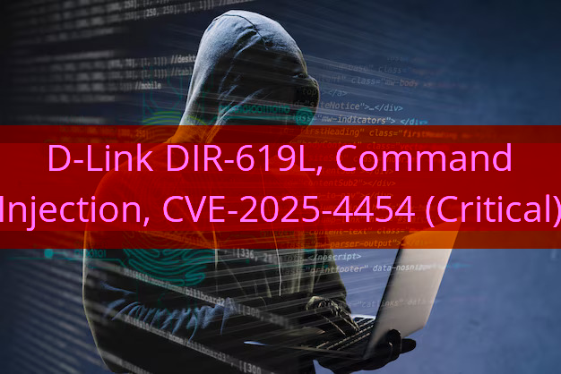 D-Link DIR-619L, Command Injection, CVE-2025-4454 (Critical) - DailyCVE