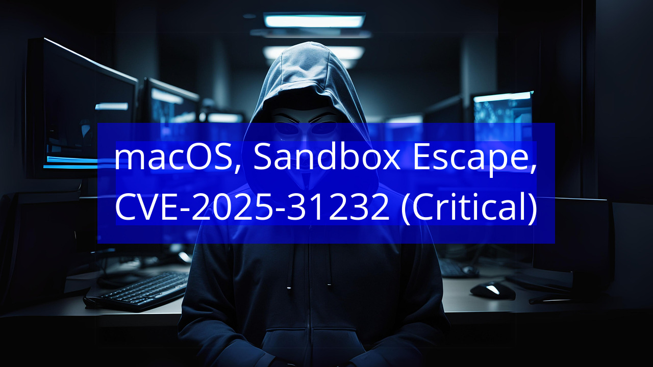 macOS, Sandbox Escape, CVE-2025-31232 (Critical) - DailyCVE