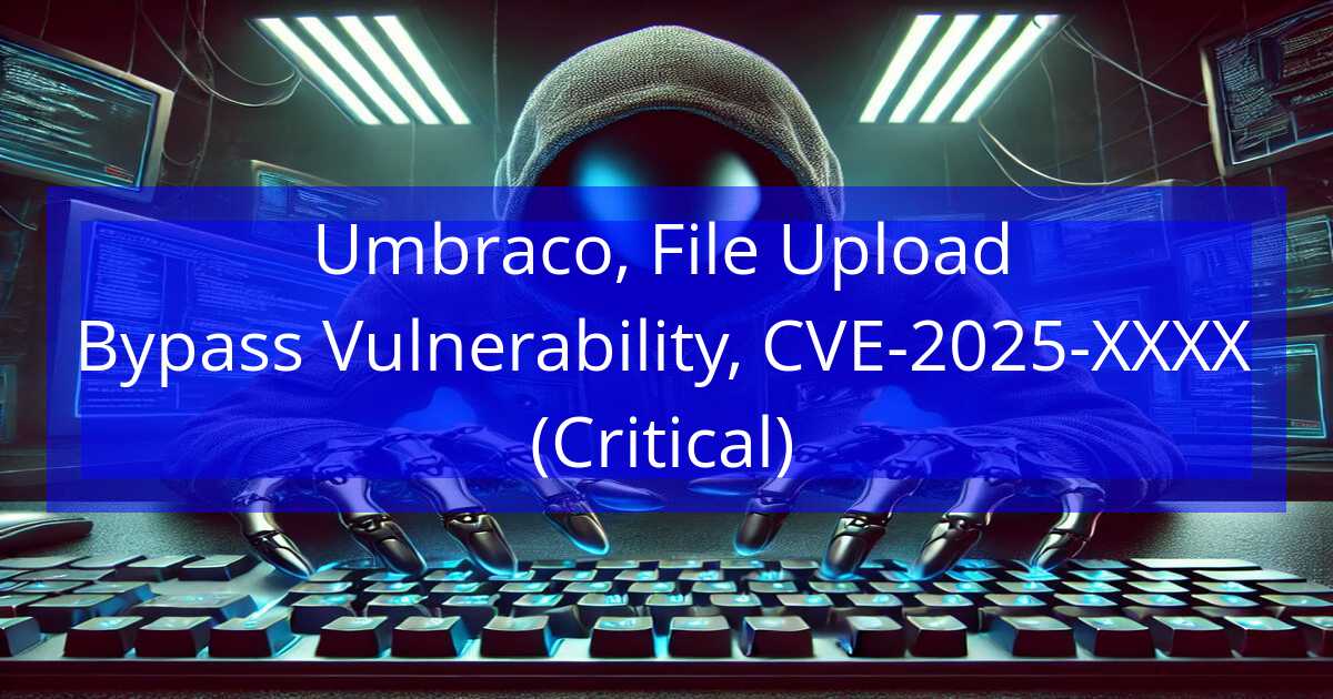 Umbraco, File Upload Bypass Vulnerability, CVE-2025-XXXX (Critical) - DailyCVE