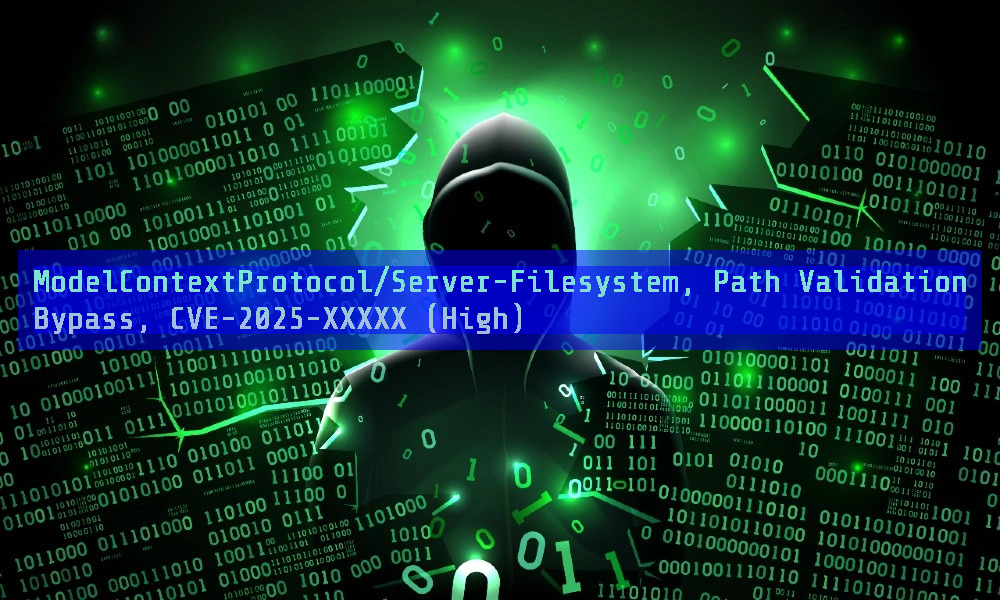 ModelContextProtocol/Server-Filesystem, Path Validation Bypass, CVE-2025-XXXXX (High) - DailyCVE