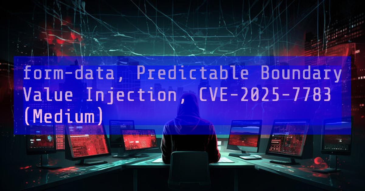 form-data, Predictable Boundary Value Injection, CVE-2025-7783 (Medium ...