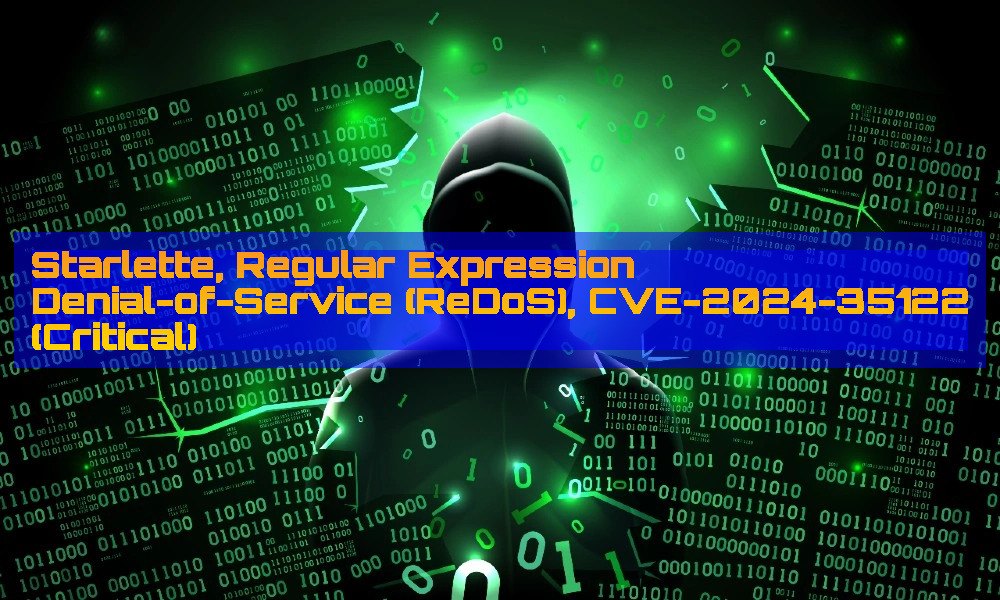 Starlette, Regular Expression Denial-of-Service (ReDoS), CVE-2024-35122 ...