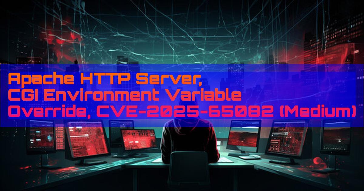 Apache HTTP Server, CGI Environment Variable Override, CVE-2025-65082 (Medium) - DailyCVE
