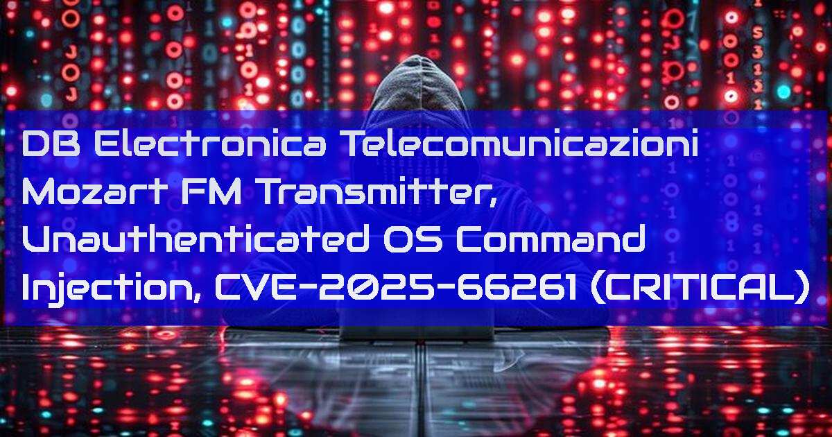 DB Electronica Telecomunicazioni Mozart FM Transmitter, Unauthenticated ...